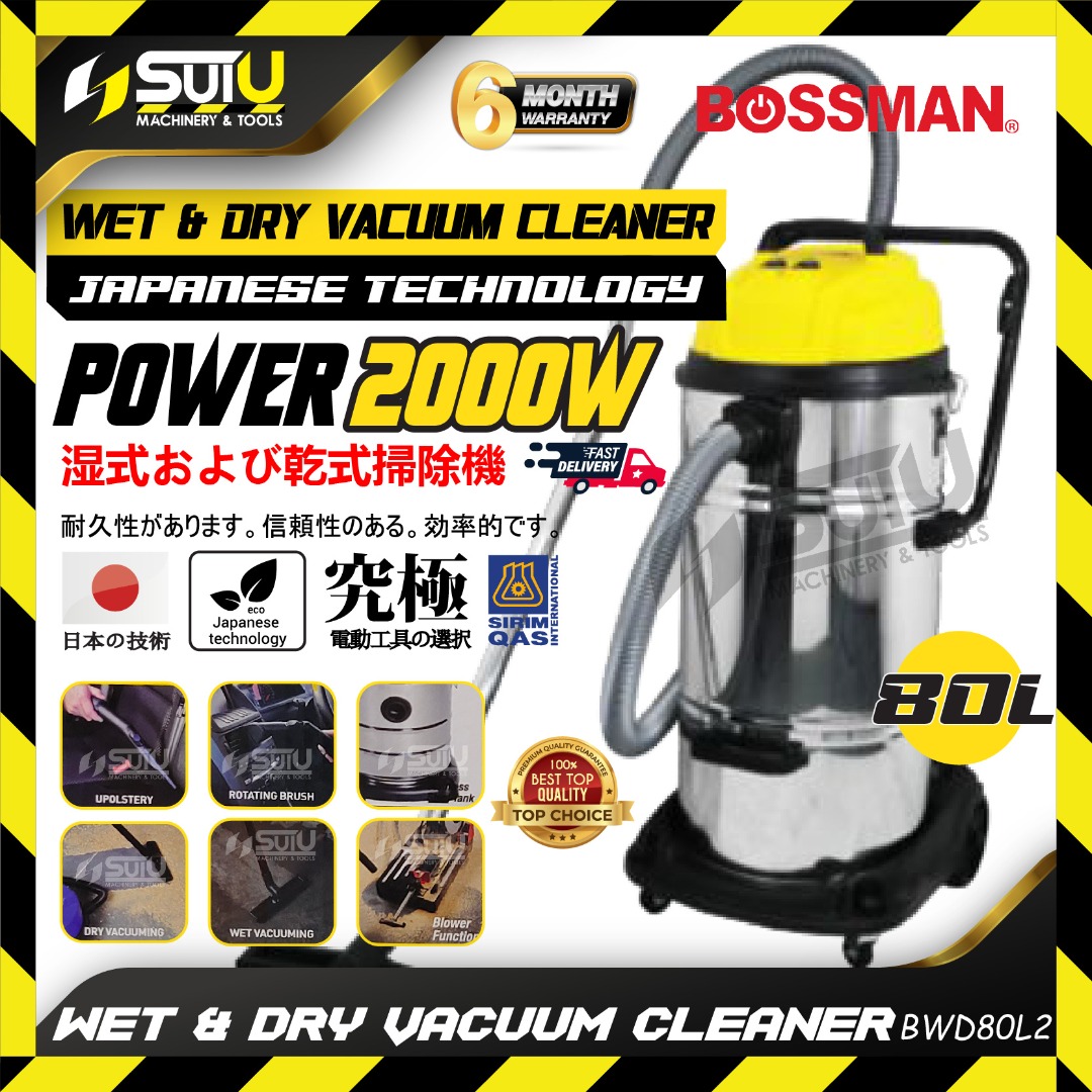 BOSSMAN BWD80L2 80L Wet & Dry Vacuum Cleaener / Vakum 2000W, TV & Home ...