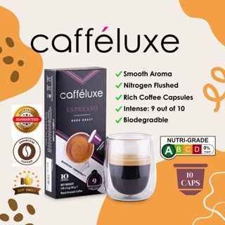 Caffeluxe Signature Nespresso Dark Espresso Compatible Coffee 10 Capsules, Food & Drinks ...