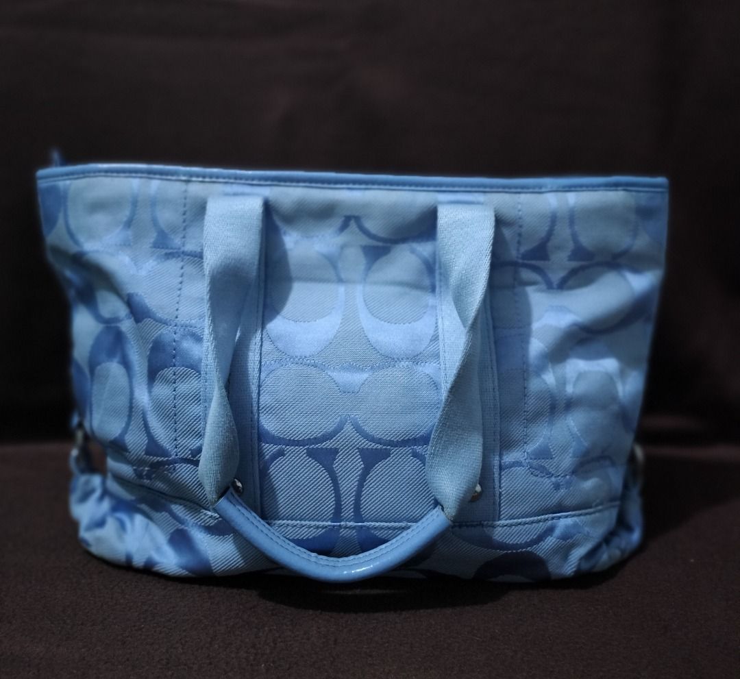 COACH PURSE Caribbean-Ocean-Blue Signature Shoulder Bag, Women's ...