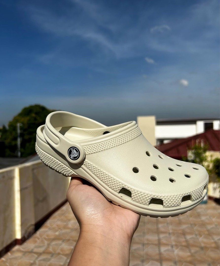 Crocs Classic Bone, Women's Fashion, Footwear, Slippers and slides on ...