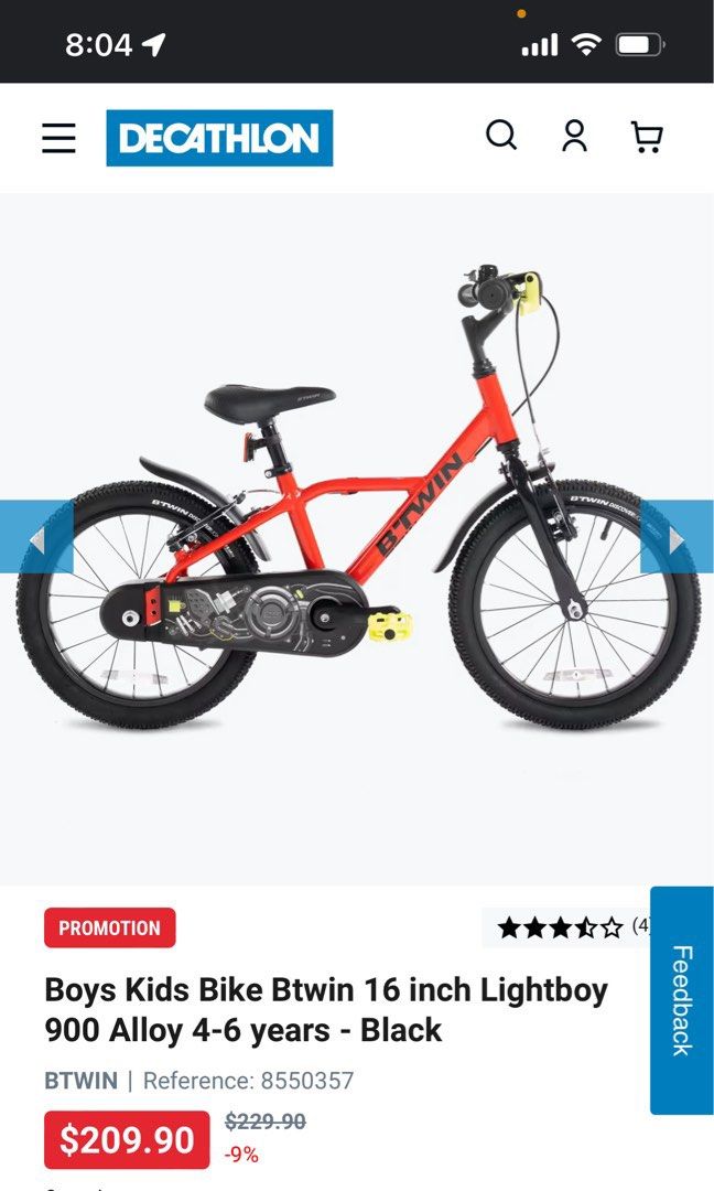 Decathlon kids bike (16 inch, 4-6 years old), Sports Equipment, Bicycles & Parts, Bicycles on ...