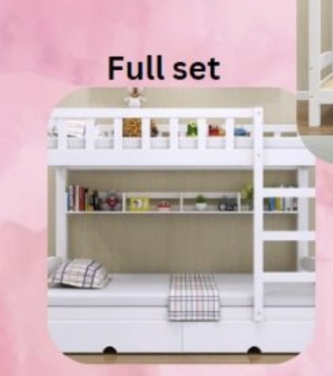 Double decker bed with storage and mattresses, Furniture & Home Living ...