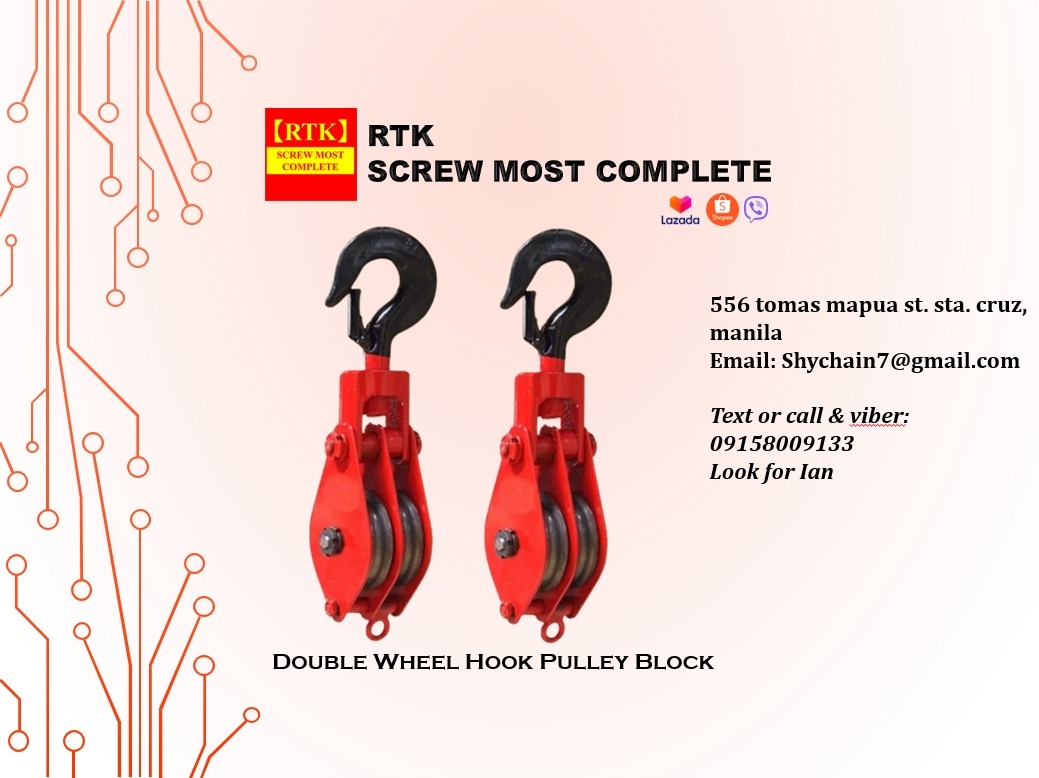 Double Wheel Hook Pulley Block 10 Tons, Commercial & Industrial ...