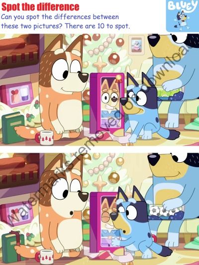 Downloadable printable for young learners: Bluey Spot-the-difference ...
