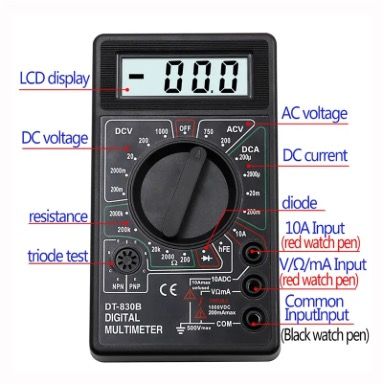 DT830B LCD Digital Multimeter Ammeter AC DC Voltmeter Mini Hand Held ...