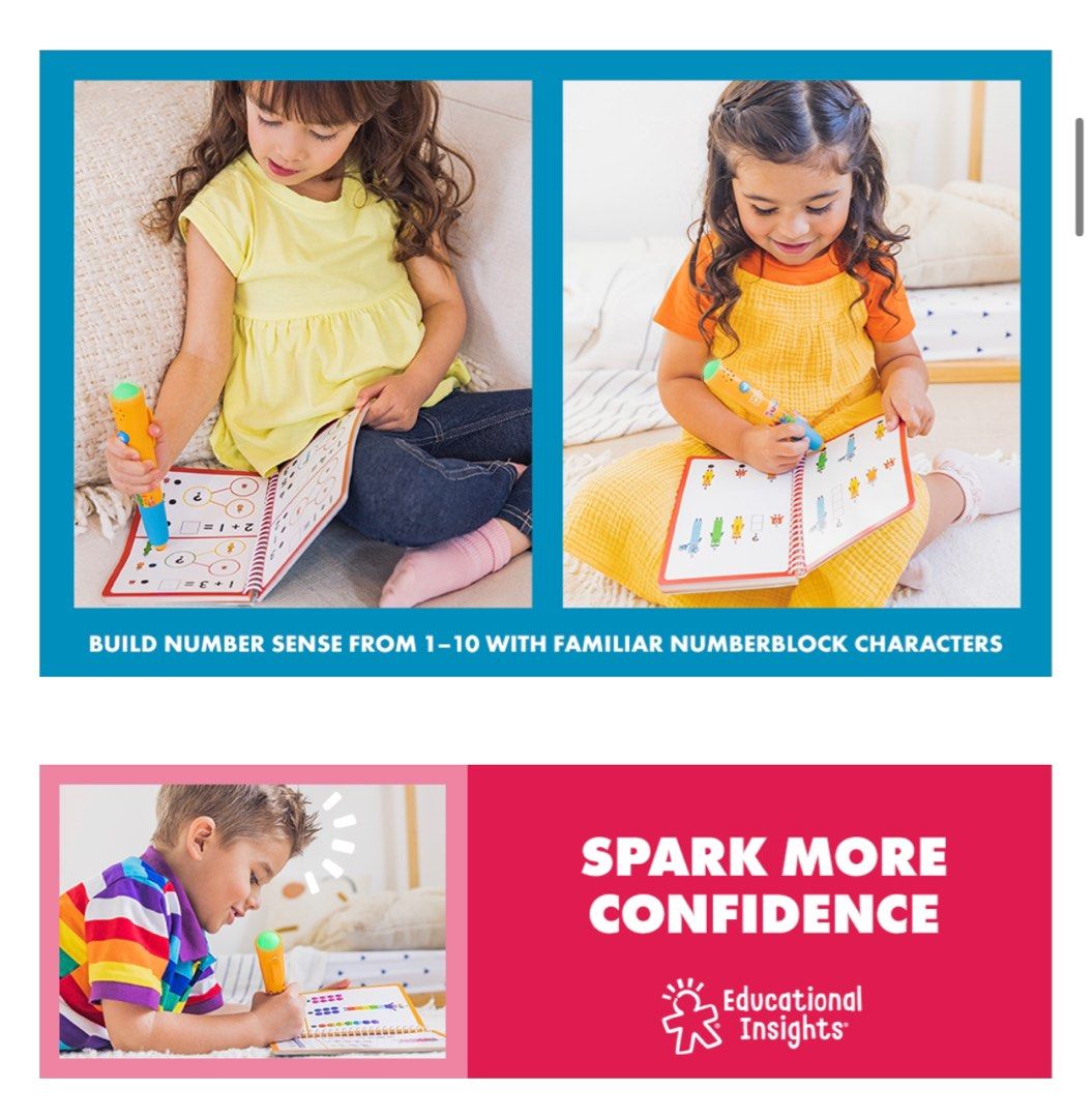 Educational Insights Hot Dots Numberblocks Workbook Numbers 1-10 with ...