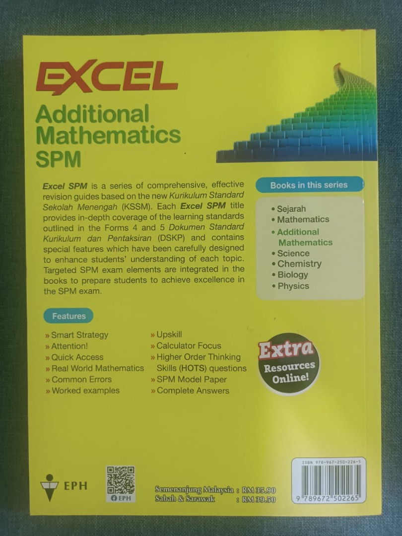 EXCEL Additional Mathematics SPM, Hobbies & Toys, Books & Magazines ...