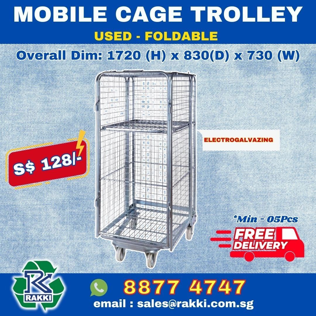 FOLDABLE MOBILE CAGE TROLLEY, Furniture & Home Living, Home Improvement ...
