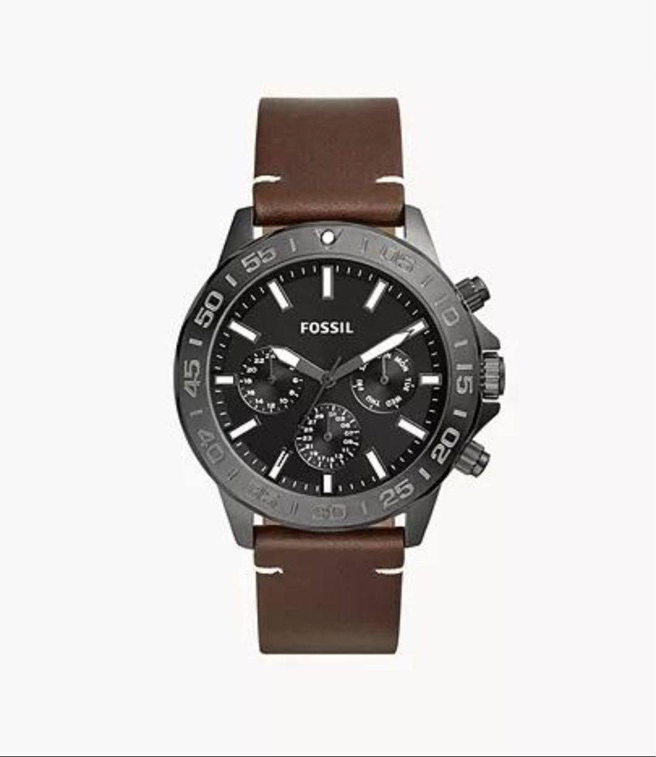 Fossil Bannon Multifunction Leather Watch BQ 2709, Men's Fashion ...