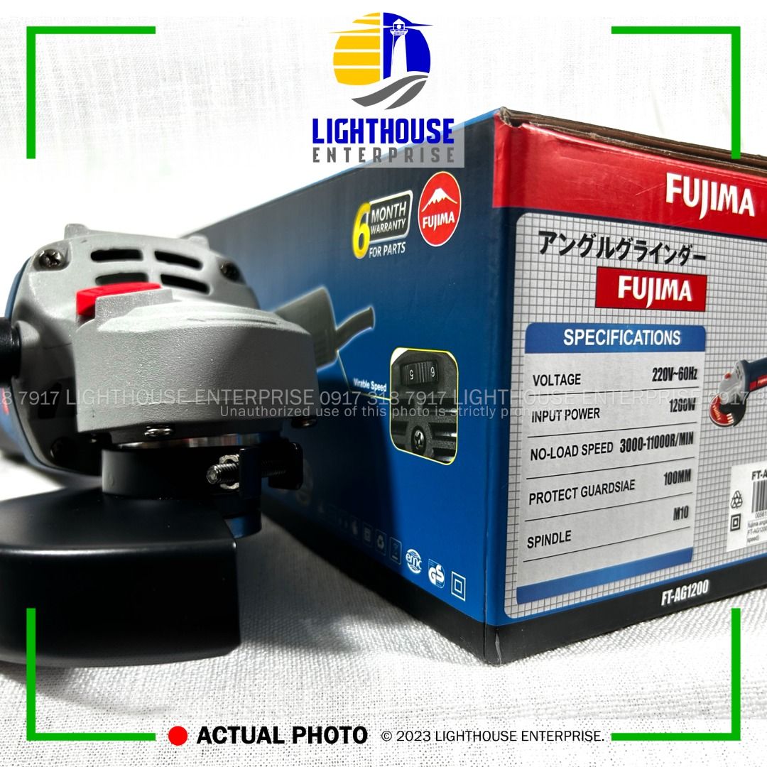 FUJIMA Japan 1200W Variable Speed Angle Grinder 100MM (FT-AG1200 ...