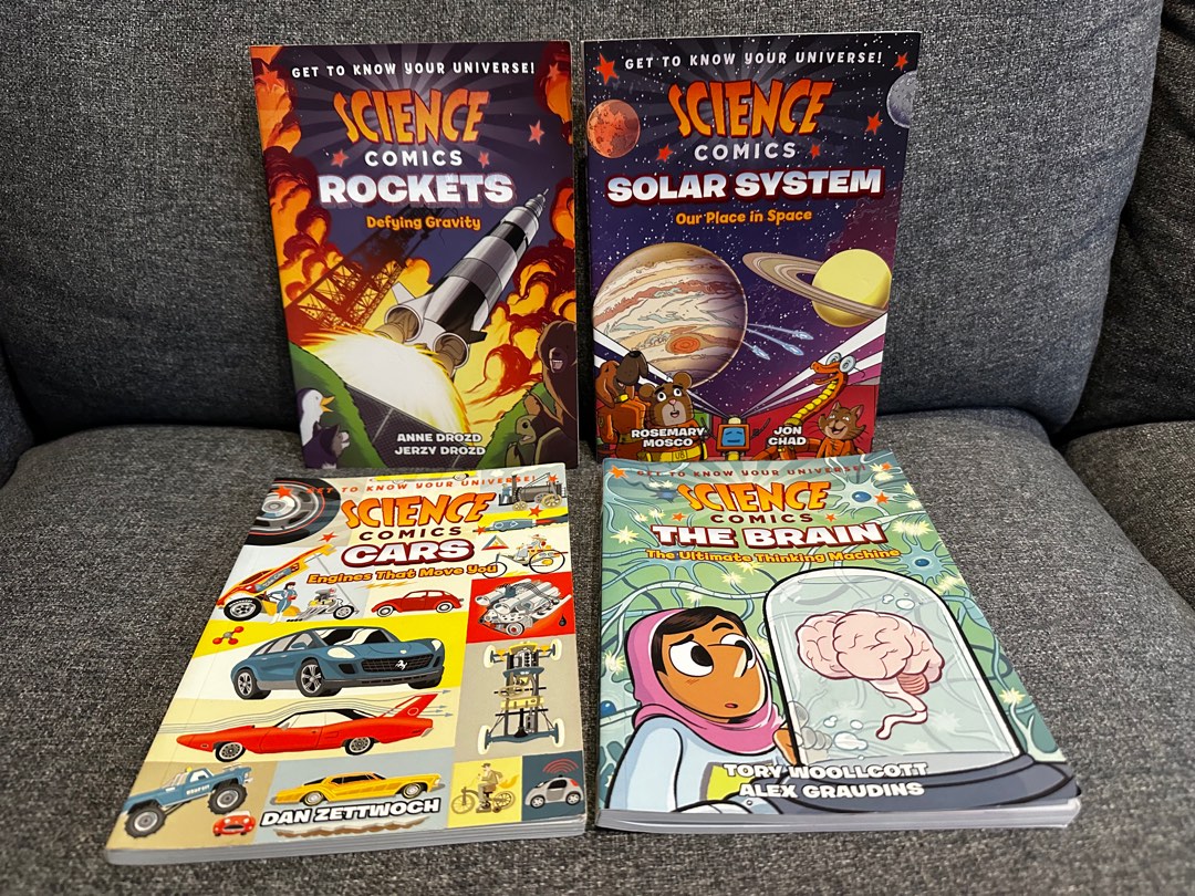 4pcs Get to know your universe Science Comics Rockets Defying Gravity ...