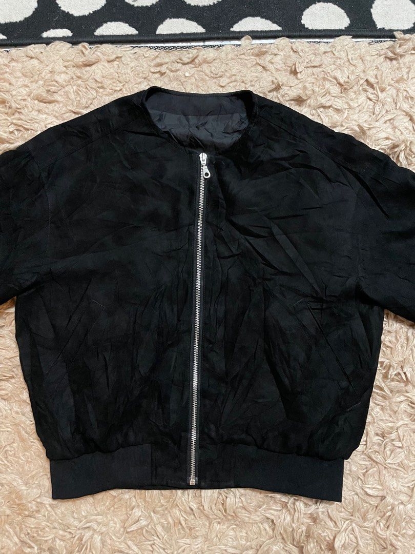 GU Uniqlo Worker Bomber Suede Jacket, Women's Fashion, Coats, Jackets and Outerwear on Carousell