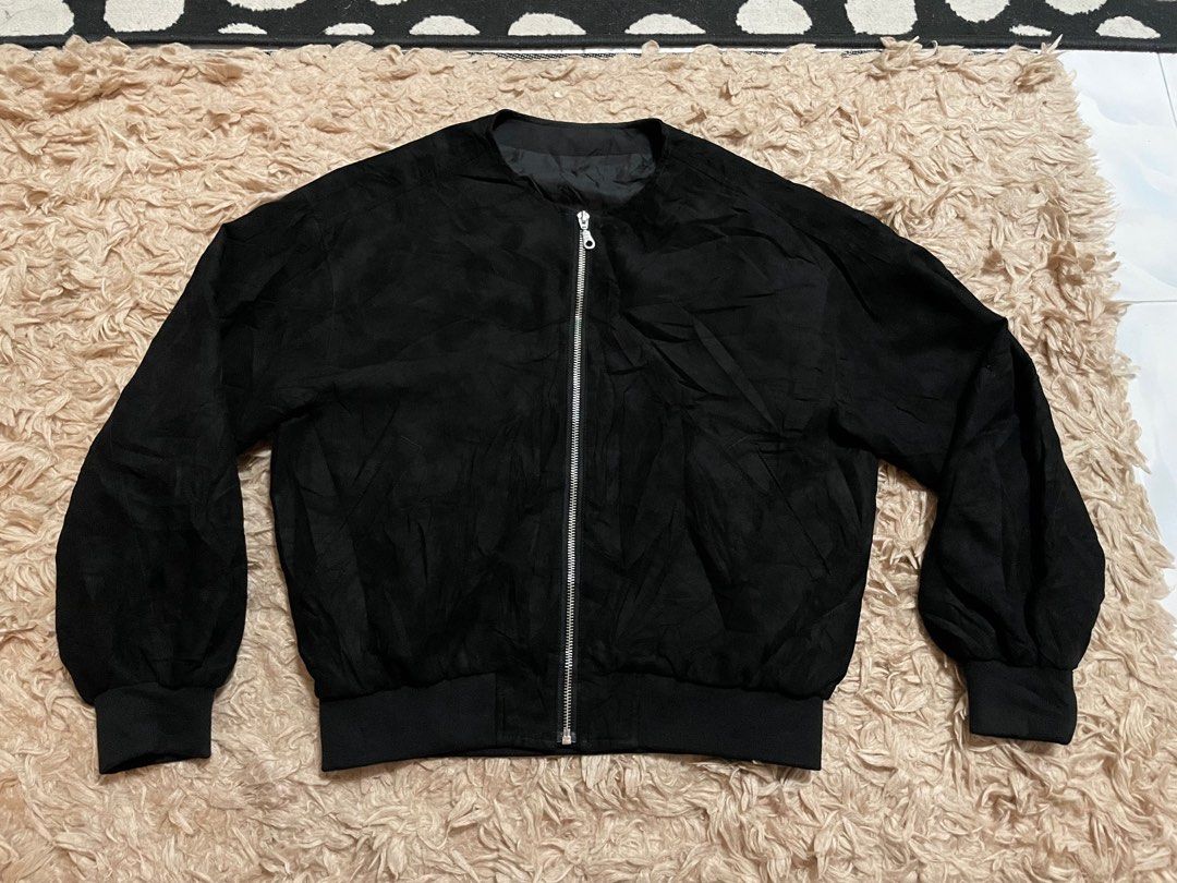 GU Uniqlo Worker Bomber Suede Jacket, Women's Fashion, Coats, Jackets and Outerwear on Carousell