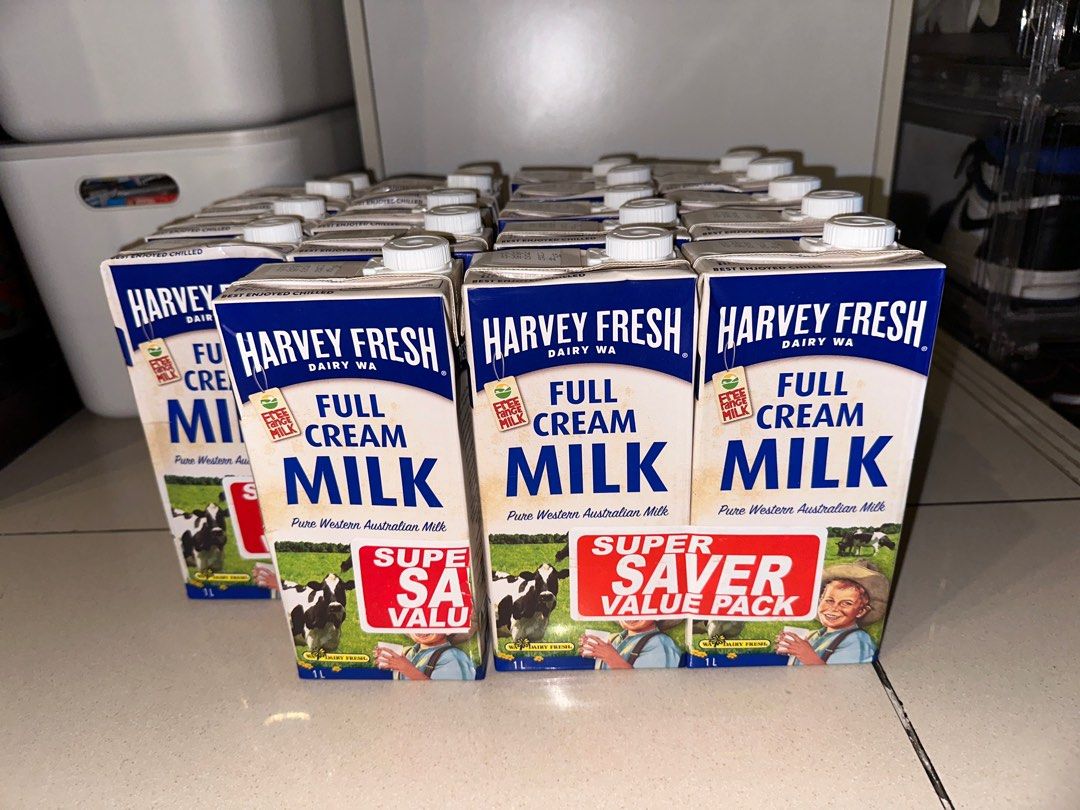 Harvey Fresh Full Cream Milk 1L, Food & Drinks, Beverages on Carousell