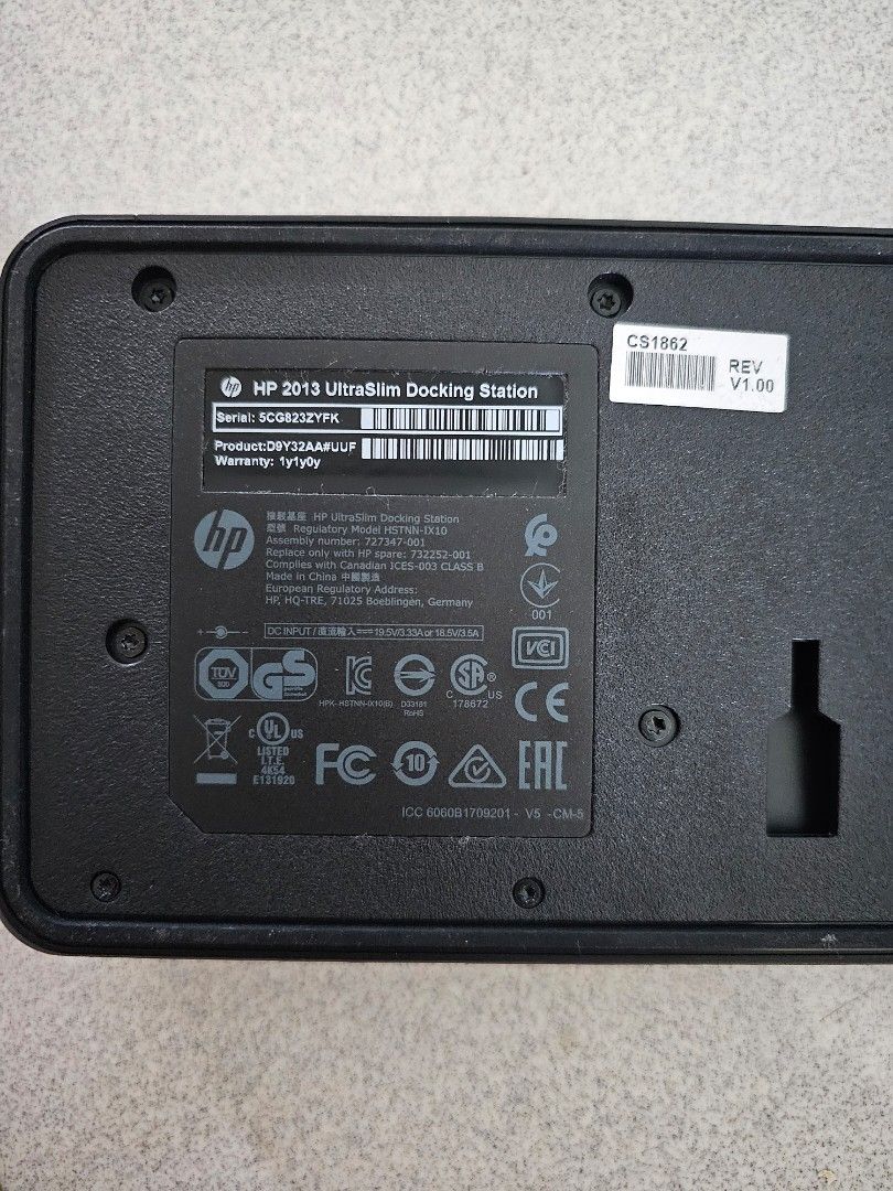 HP docking station model HSTNN-IX10, Computers & Tech, Parts ...