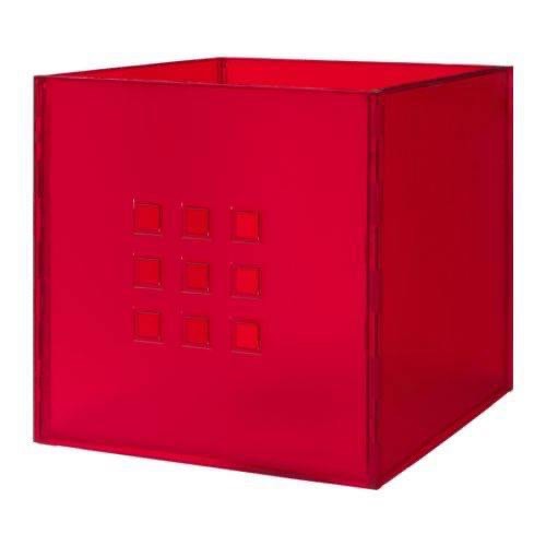 IKEA Lekman Red Drawer Box Plastic Clear Transparent Storage for Kallax ...