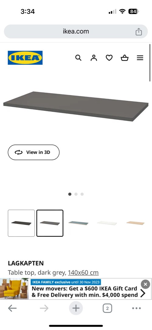 Ikea table top 150cm x 75cm, Furniture & Home Living, Furniture, Tables ...