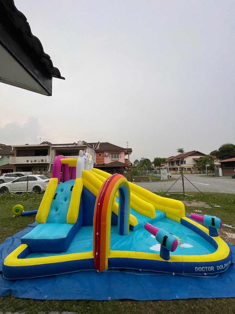 Inflatable Birthdy Fun Slide Doctor dolphin Murah Kids Pool Water ...