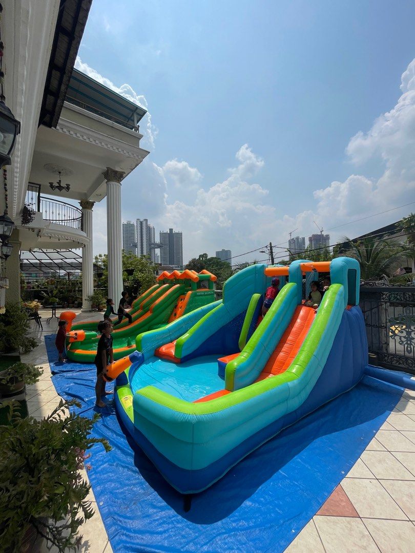 Inflatable Doctor Dolphin Pool Birthday Party Water Slide Soopa Doopa ...