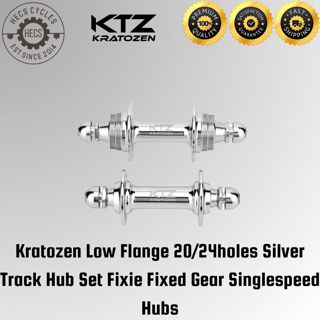 Kratozen Low Flange Silver Track Hub Set Fixie Fixed Gear Singlespeed ...