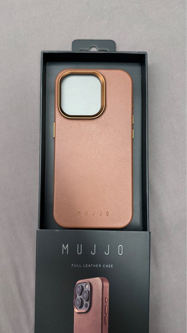 iPhone 15 pro mujjo tan leather case, Mobile Phones & Gadgets, Mobile ...