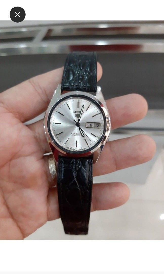 jam tangan seiko 5 automatic strap kulit klasik vintage siap pakai mesin 7009, Fesyen Pria, Jam ...
