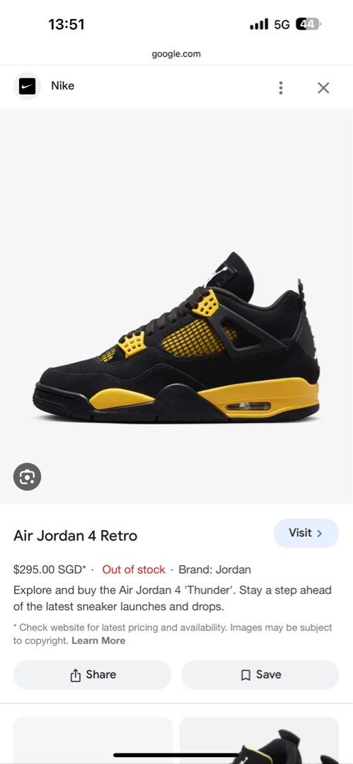 Jordan Thunder Retro, Men's Fashion, Footwear, Sneakers on Carousell