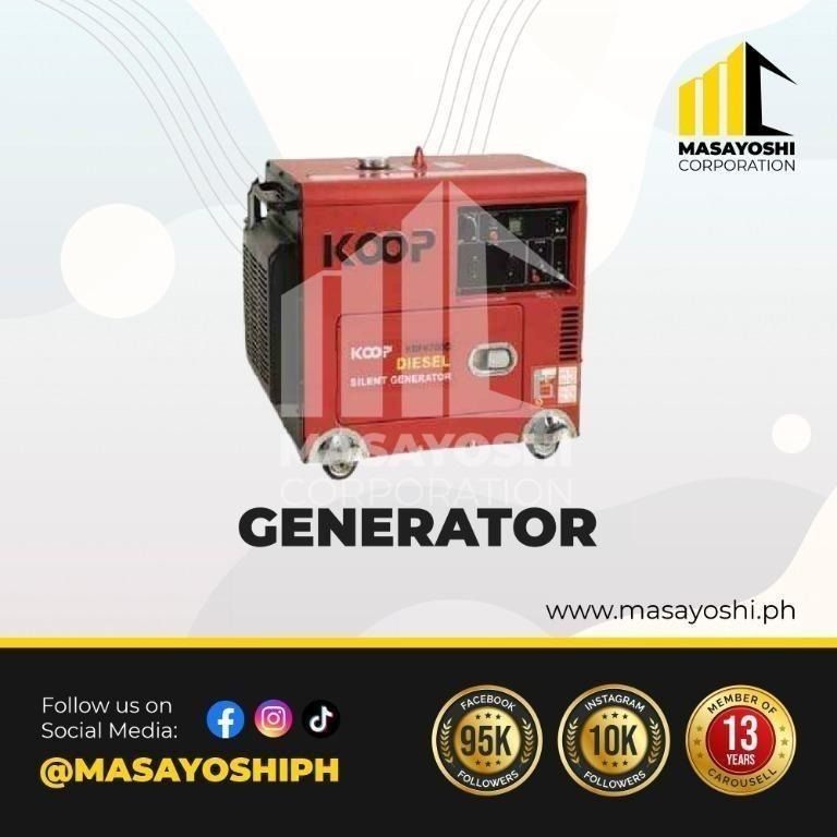 Koop Silent Diesel Generator GF3-6.25 kVA | KDF6700Q 186FA, Commercial ...