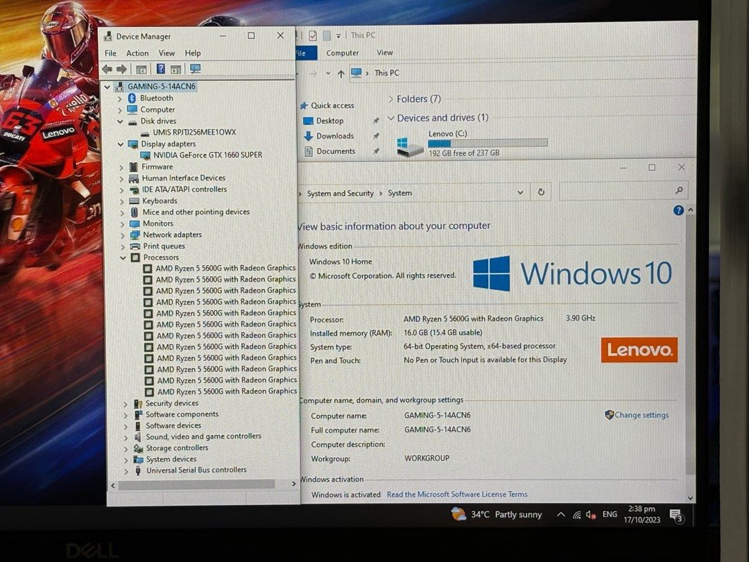 LENOVO Gaming Desktop Computer PC CPU Processor AMD Ryzen 5 5600G ...