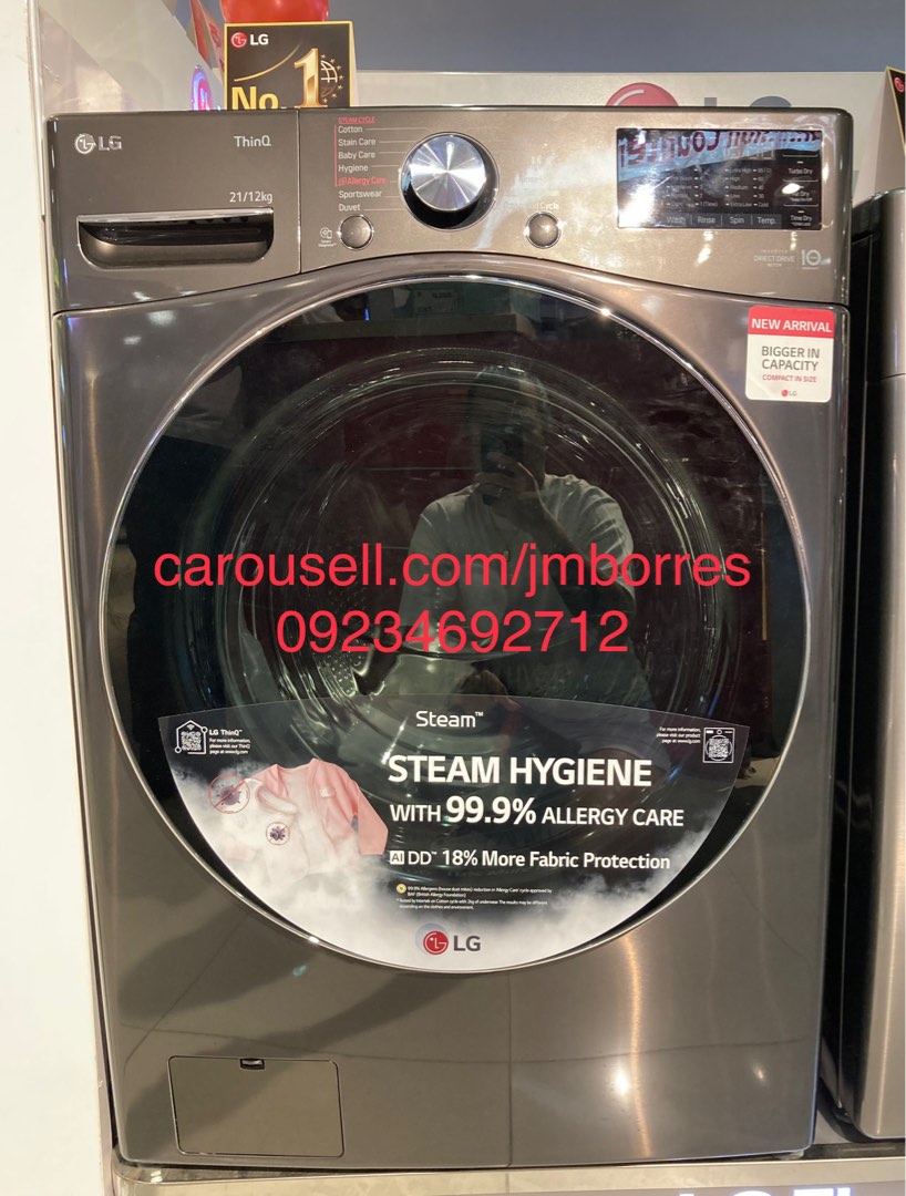 lg 21kg / 12kg front load washer and dryer 100% dry combo 2in1 inverter f2712hvrbc, TV & Home ...