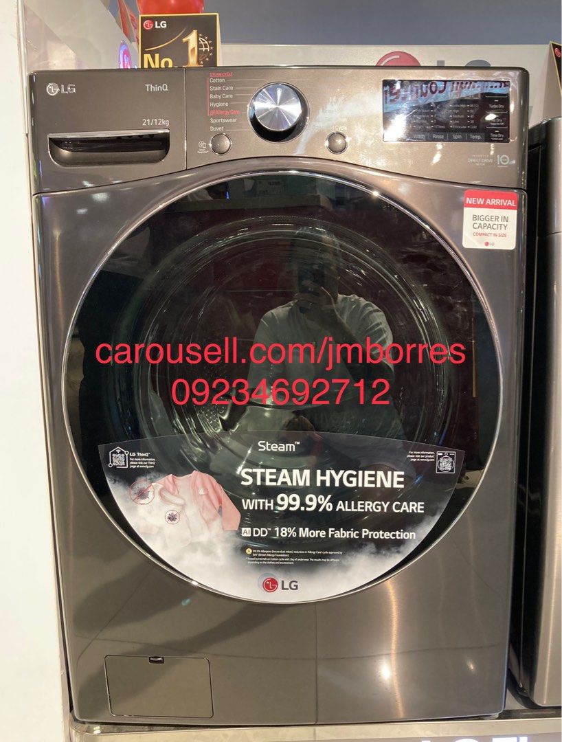 lg 21kg / 12kg front load washer and dryer 100% dry combo 2in1 inverter f2712hvrbc, TV & Home ...