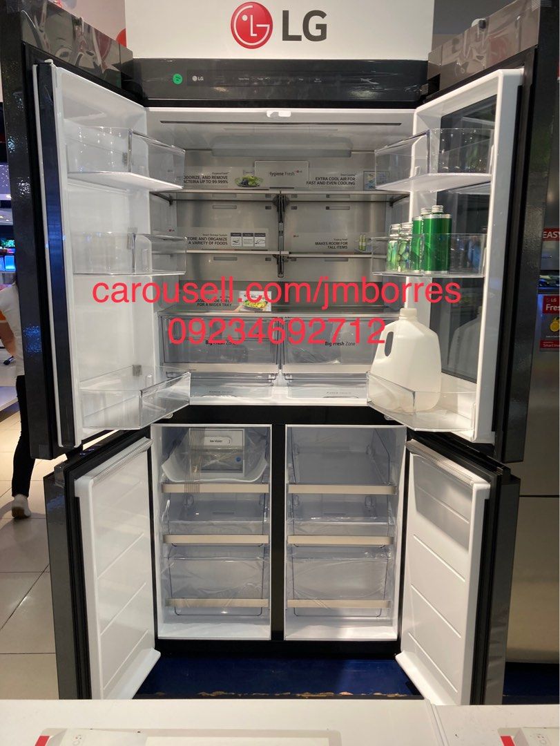 lg ref 24.2cuft french door instaview inverter rjf-q242gs rjfq242gs, TV ...