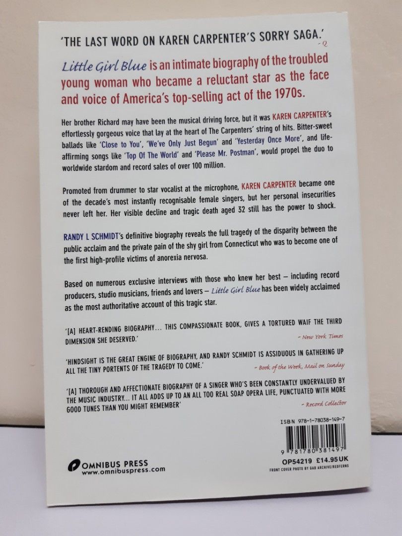 LITTLE GIRL BLUE THE LIFE OF KAREN CARPENTER BY RANDY SCHMIDT, Hobbies ...