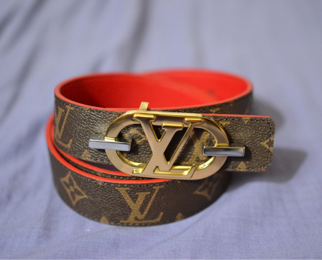 LV Belt Red Reversible monogram, Women's Fashion, Watches & Accessories ...