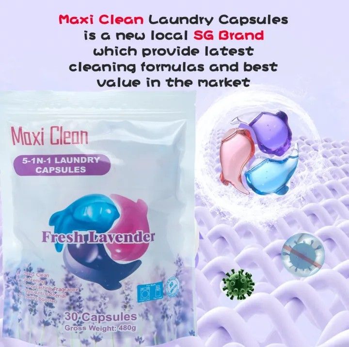 Maxi clean 5 in 1 fresh lavender laundry capsules 30 pods / 1 pack $5 / ...