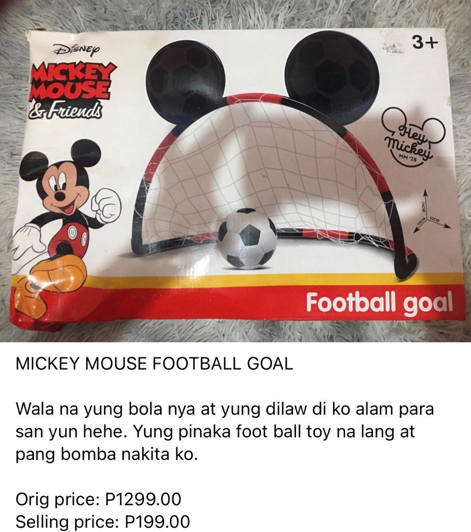 Mickey Mouse Football Goal, Babies & Kids, Baby Nursery & Kids ...
