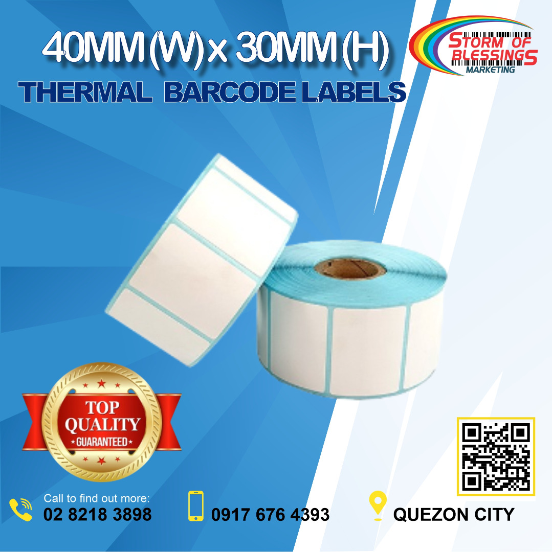 Milk Tea Shop Thermal Label Sticker Roll 40x30, Computers & Tech ...