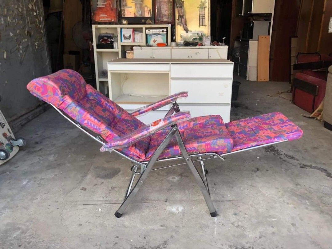 Modern outdoor reclining chair w/ leg support Stainless frame and legs ...