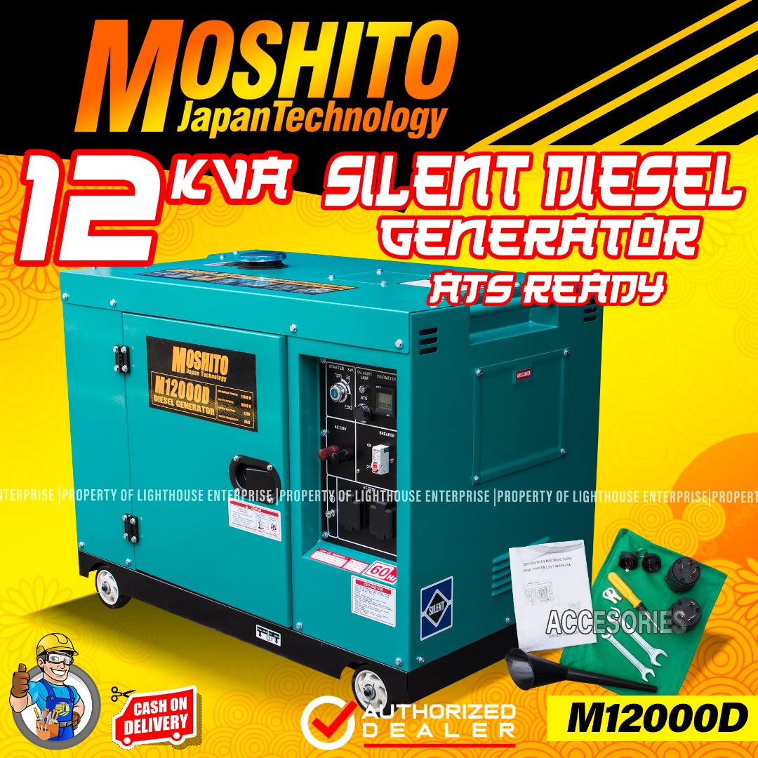 MOSHITO Japan 12Kva / 11000W Silent Diesel Generator Set - ATS Ready ...