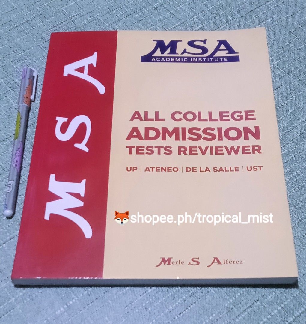 MSA All College Admission Tests Reviewer PB by Merle Alferez, Hobbies ...