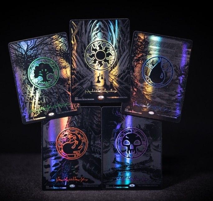 MTG Oil Slick Lands Phyrexian Compleat Edition, Hobbies & Toys, Toys ...