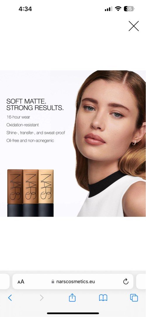 NARS Soft Matte Complete Foundation in Medium 3 Stromboli, Beauty ...