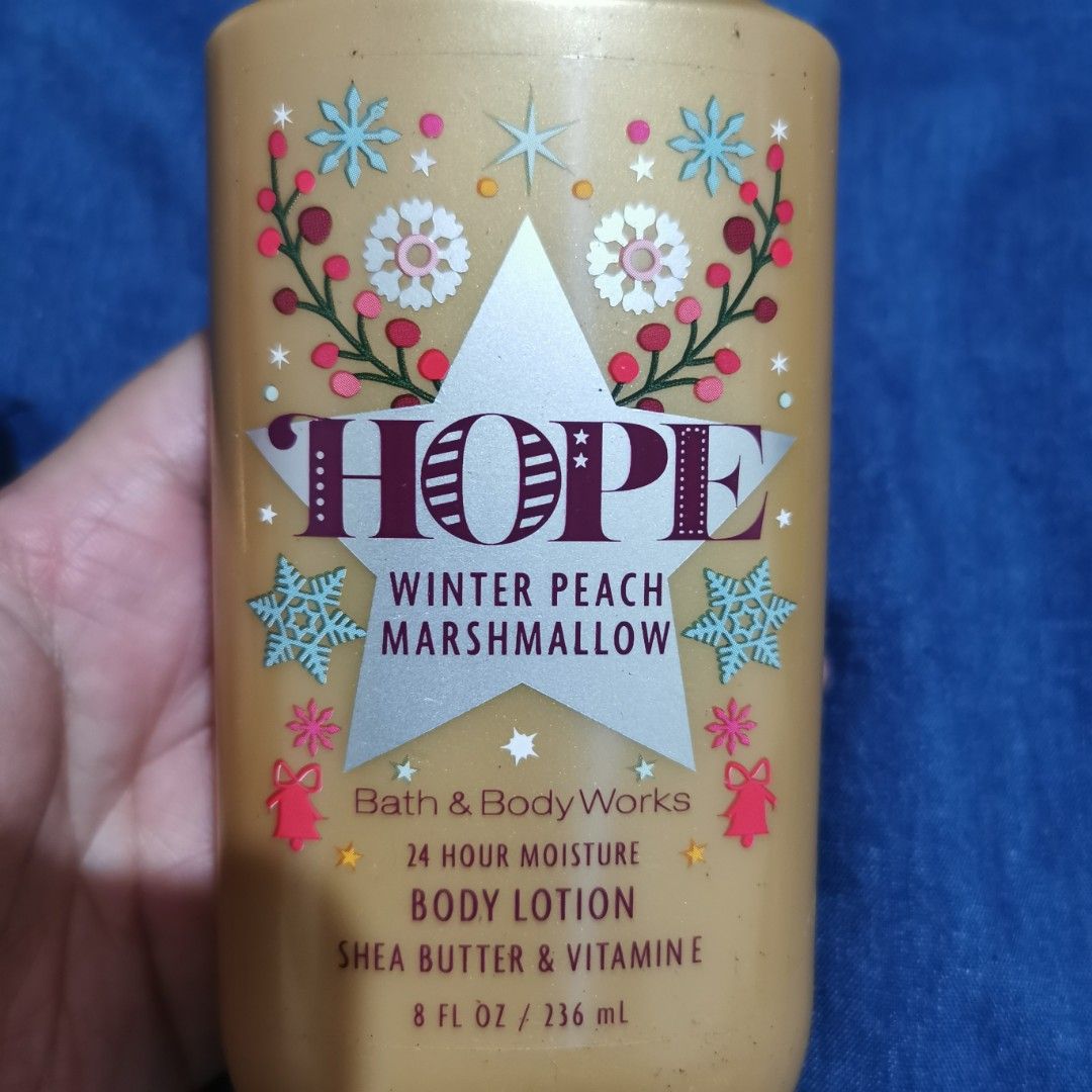 ORIG BBW HOPE WINTER PEACH MARSHMALLOW BODY LOTION, Beauty & Personal ...