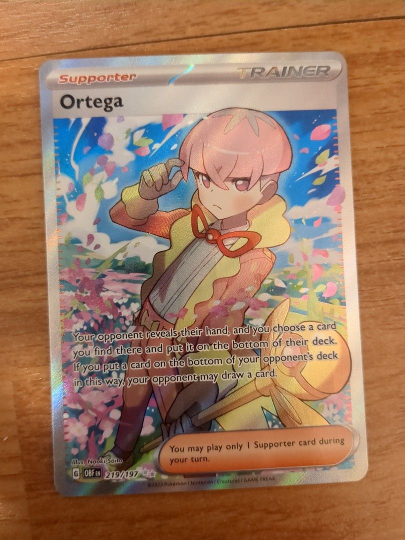 Pokemon card Ortega full art obsidian flame, Hobbies & Toys, Toys ...