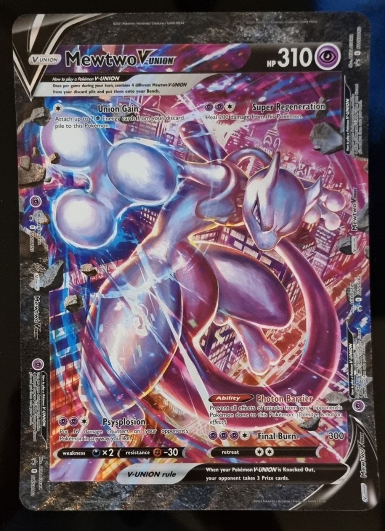 Pokemon Mewtwo V-Union Black Star Promo Jumbo Card, Hobbies & Toys ...