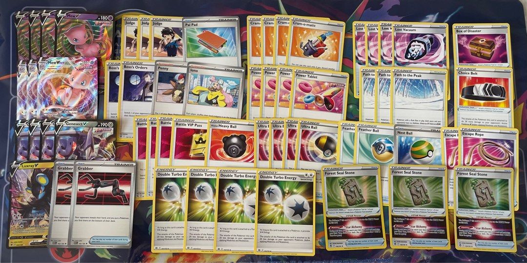 Pokemon TCG Mew VMAX Genesect V Deck with Luxray V and Grabber, Hobbies ...