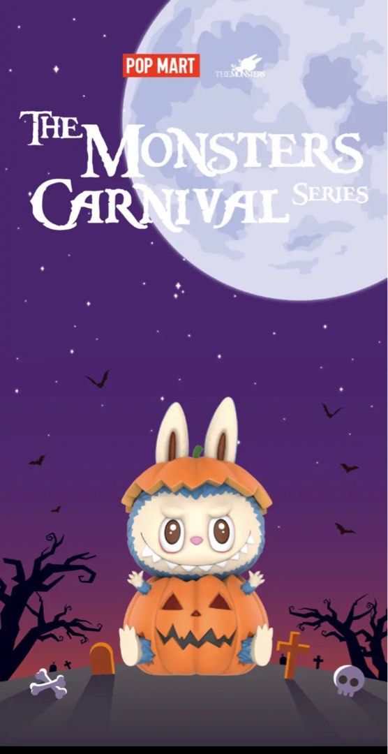 Popmart blindbox labubu monster carnival pumpkin monster, Hobbies ...