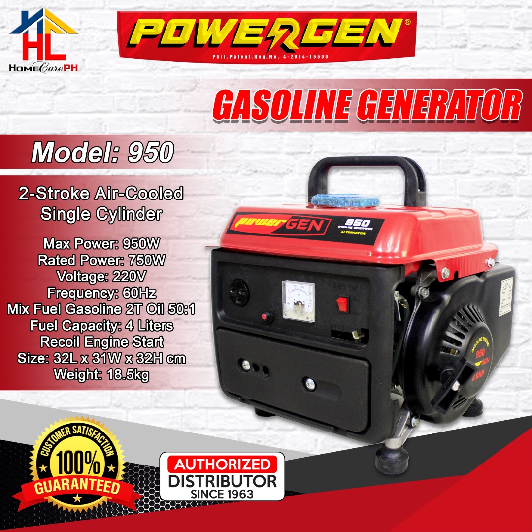 Powergen 950 Gasoline Generator 950W, Commercial & Industrial ...