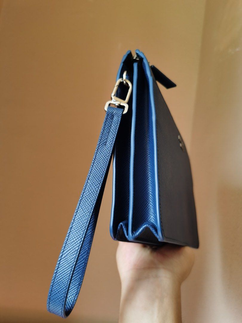 Prad@ Men Logo Word Clutch, Men's Fashion, Bags, Belt bags, Clutches ...