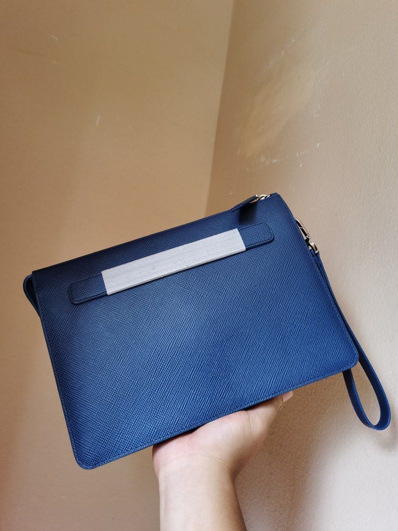 Prad@ Men Logo Word Clutch, Men's Fashion, Bags, Belt bags, Clutches ...